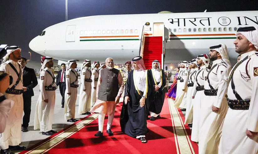 പ്രധാനമന്ത്രി മോദി ദോഹയിൽ | PM Modi arrives in Doha | Madhyamam